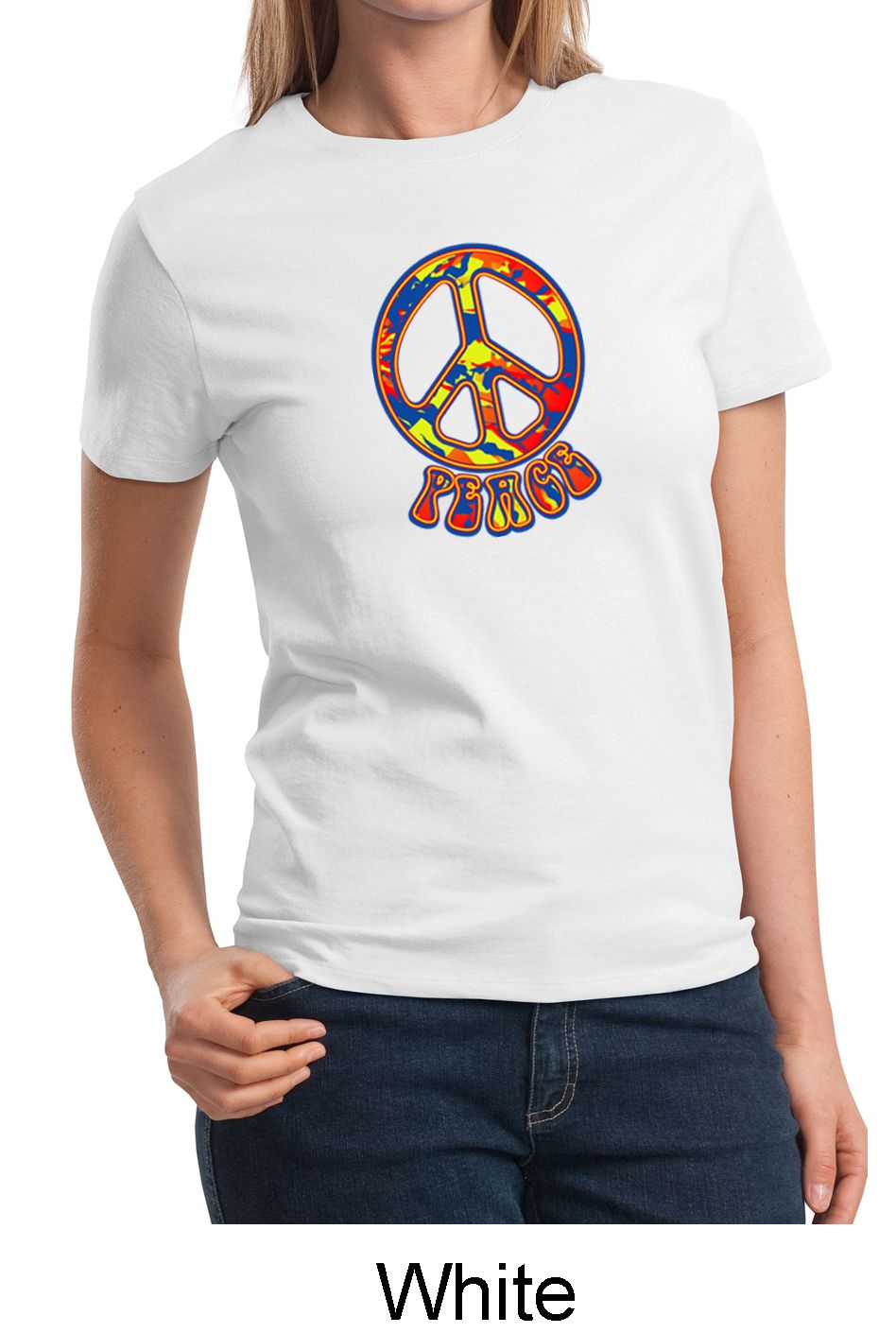 Ladies Peace Shirt Funky Peace Tee T-Shirt - Funky Peace Ladies Shirts