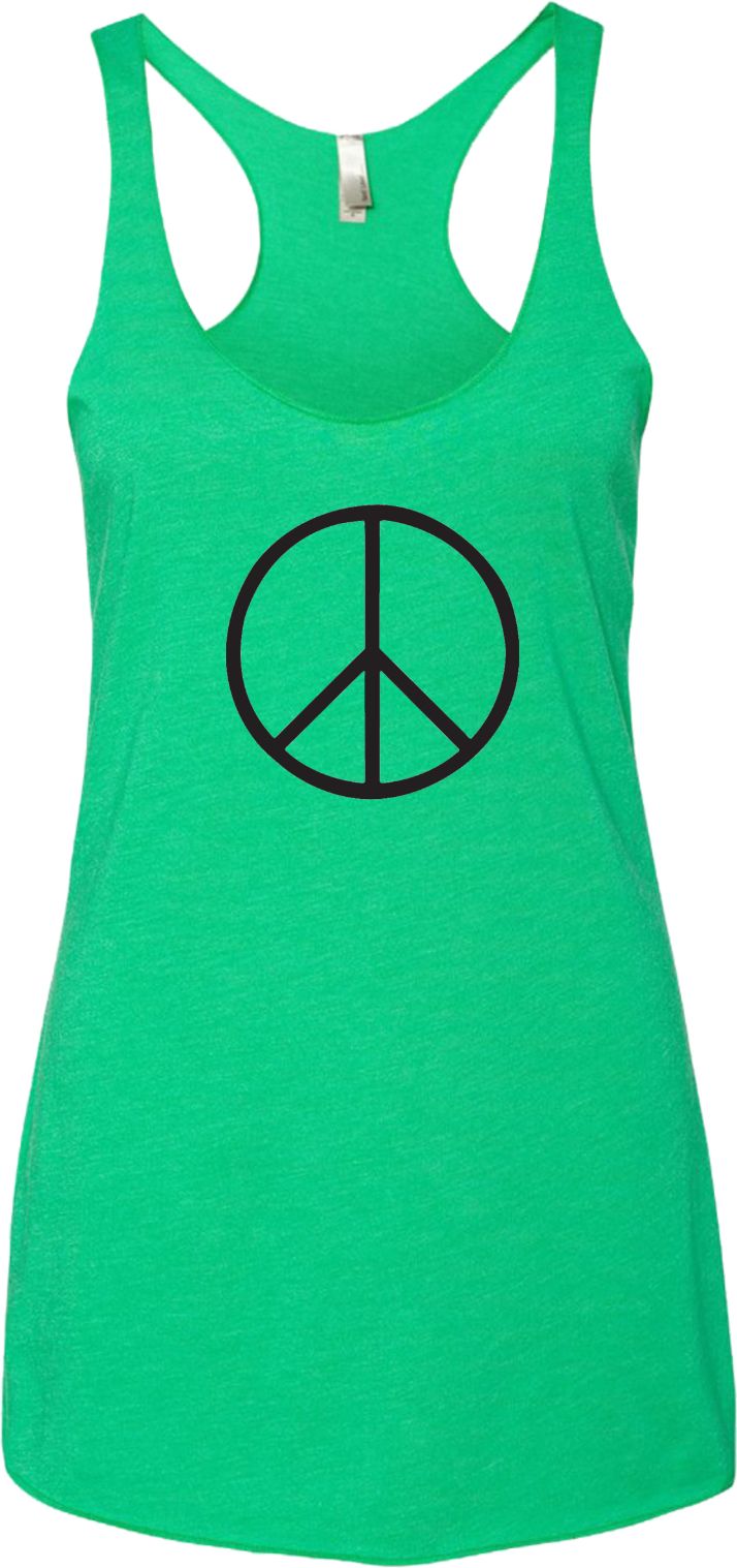 Ladies Peace Tanktop Basic Peace Black Tri Blend Racerback Tank Top ...