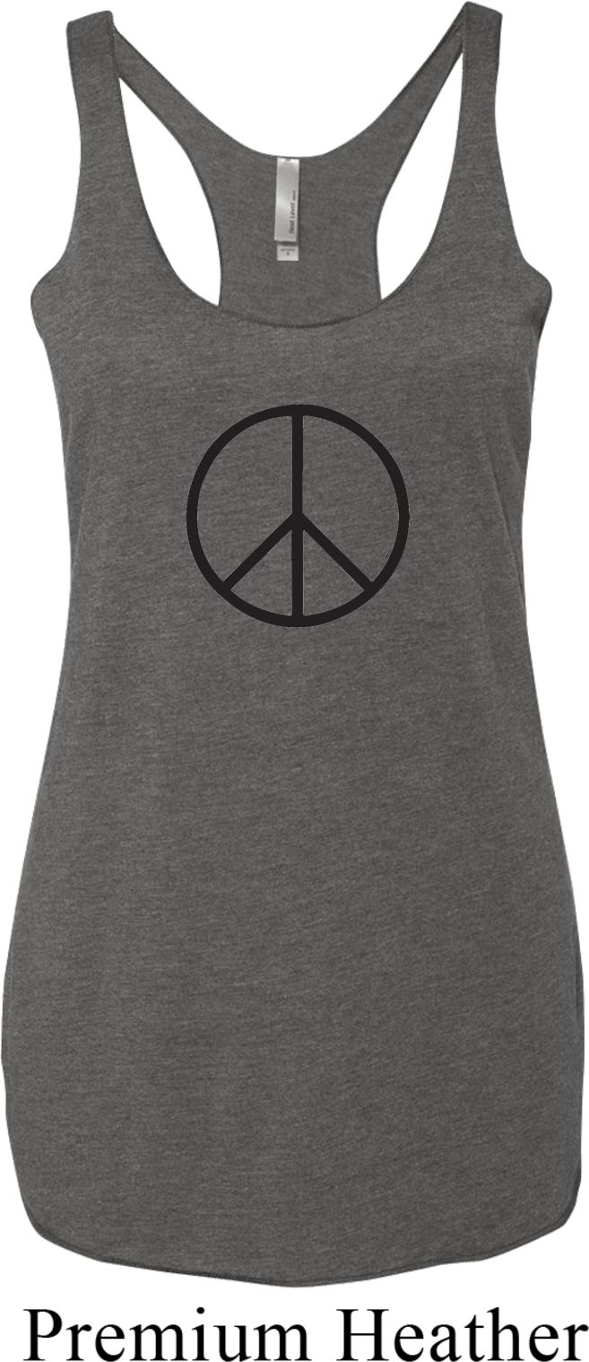 Ladies Peace Tanktop Basic Peace Black Tri Blend Racerback Tank Top ...