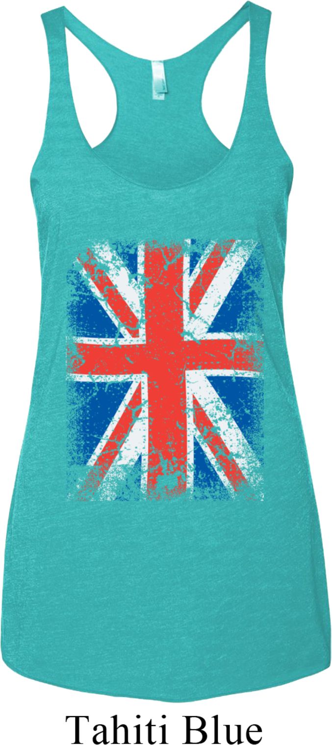 Ladies UK Flag Tanktop Union Jack Tri Blend Racerback Tank Top - Union ...