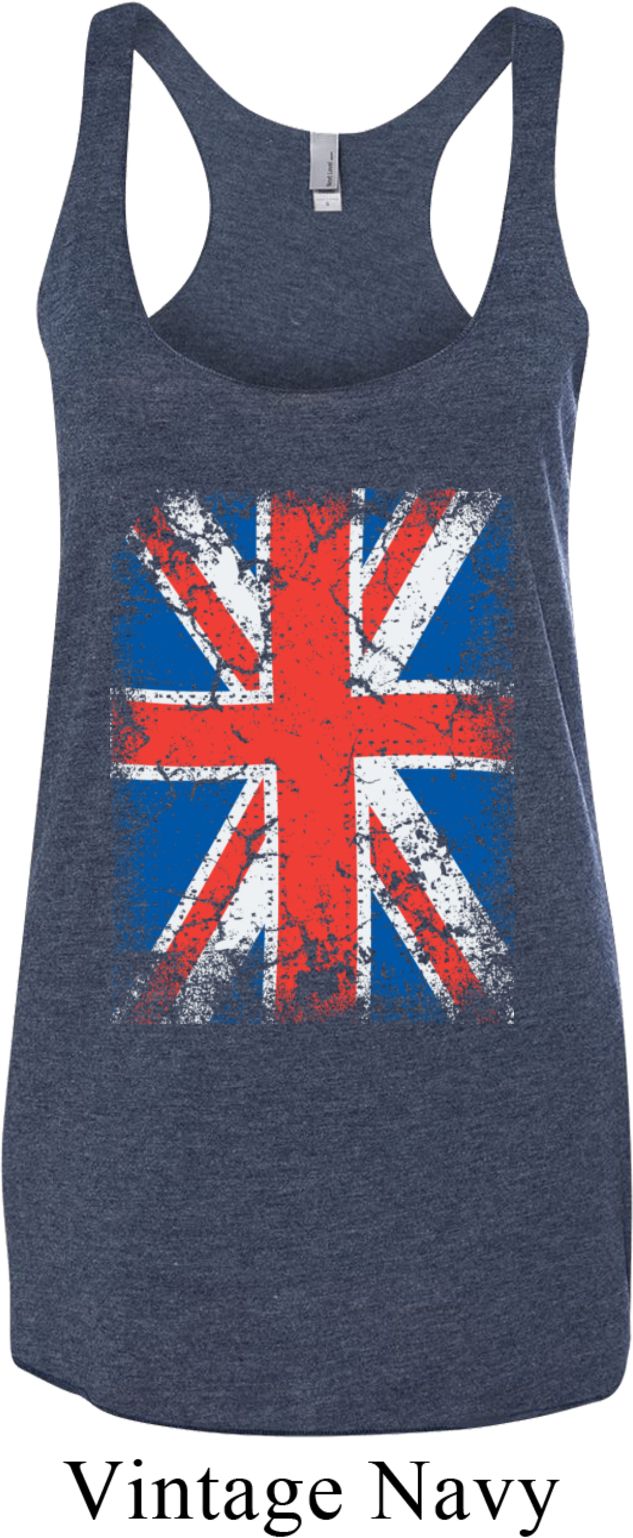 Ladies UK Flag Tanktop Union Jack Tri Blend Racerback Tank Top - Union ...