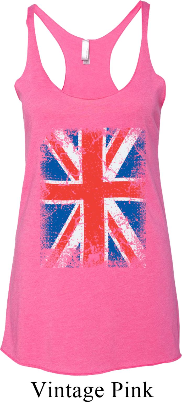 Ladies UK Flag Tanktop Union Jack Tri Blend Racerback Tank Top - Union ...