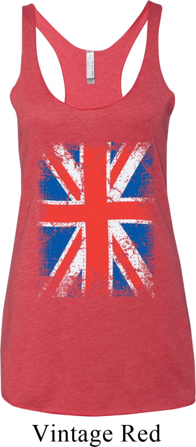Ladies UK Flag Tanktop Union Jack Tri Blend Racerback Tank Top - Union ...