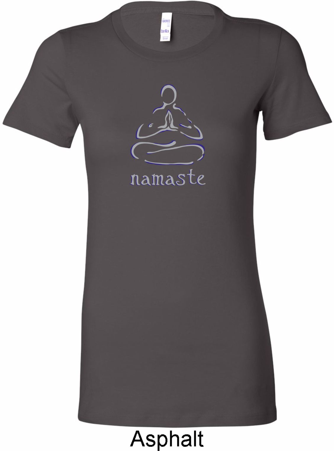 Ladies Yoga Shirt Namaste Lotus Pose Longer Length Tee T-Shirt ...