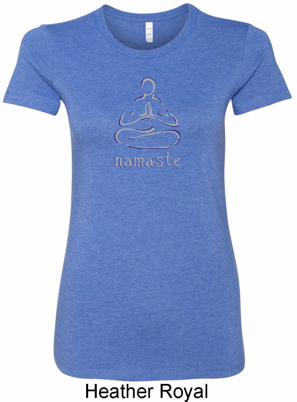 Ladies Yoga Shirt Namaste Lotus Pose Longer Length Tee T-Shirt ...