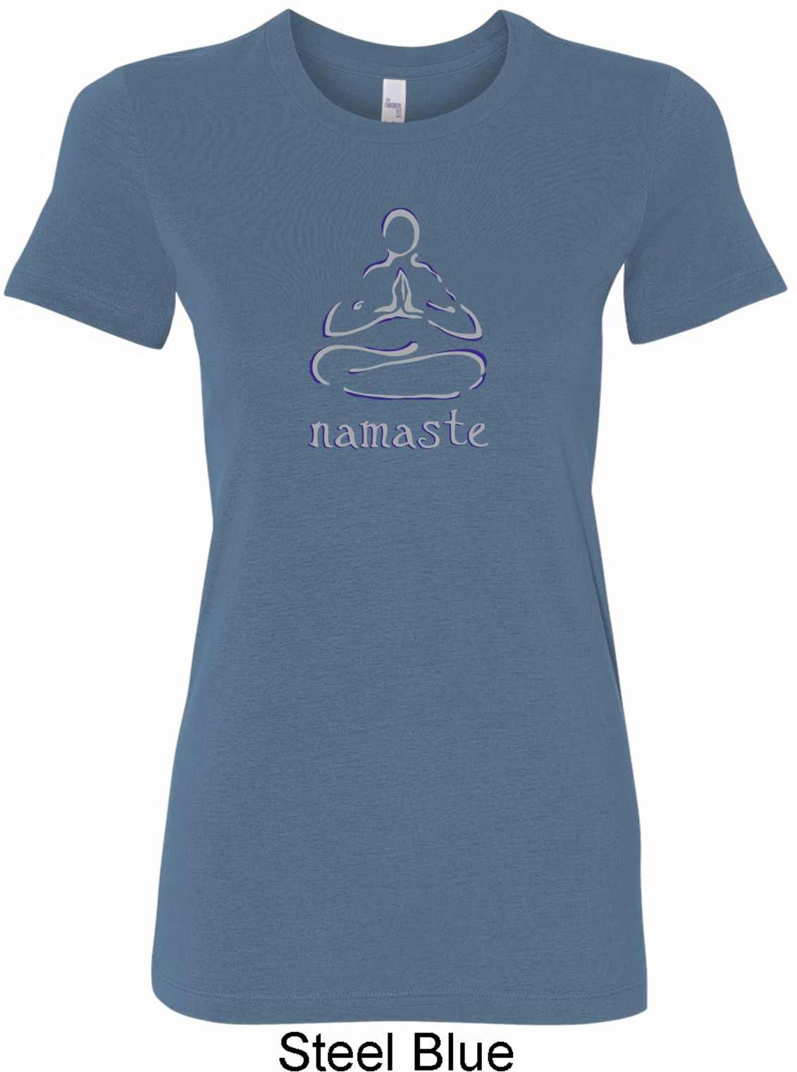 Ladies Yoga Shirt Namaste Lotus Pose Longer Length Tee T-Shirt ...