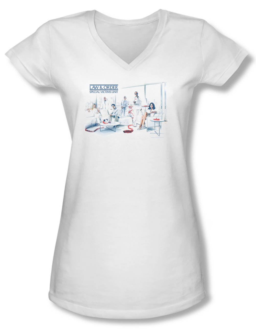 Law & Order: SVU Shirt Juniors V Neck Dominos White Tee T-Shirt - Law ...