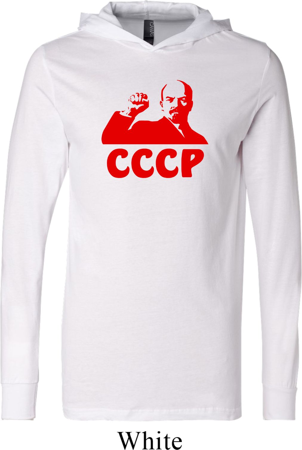 Lenin CCCP Lightweight Hoodie Tee, White - Lenin CCCP Mens Shirts