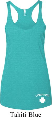 Lifeguard Bottom Print Ladies Tri Blend Racerback Tank Top - Lifeguard ...