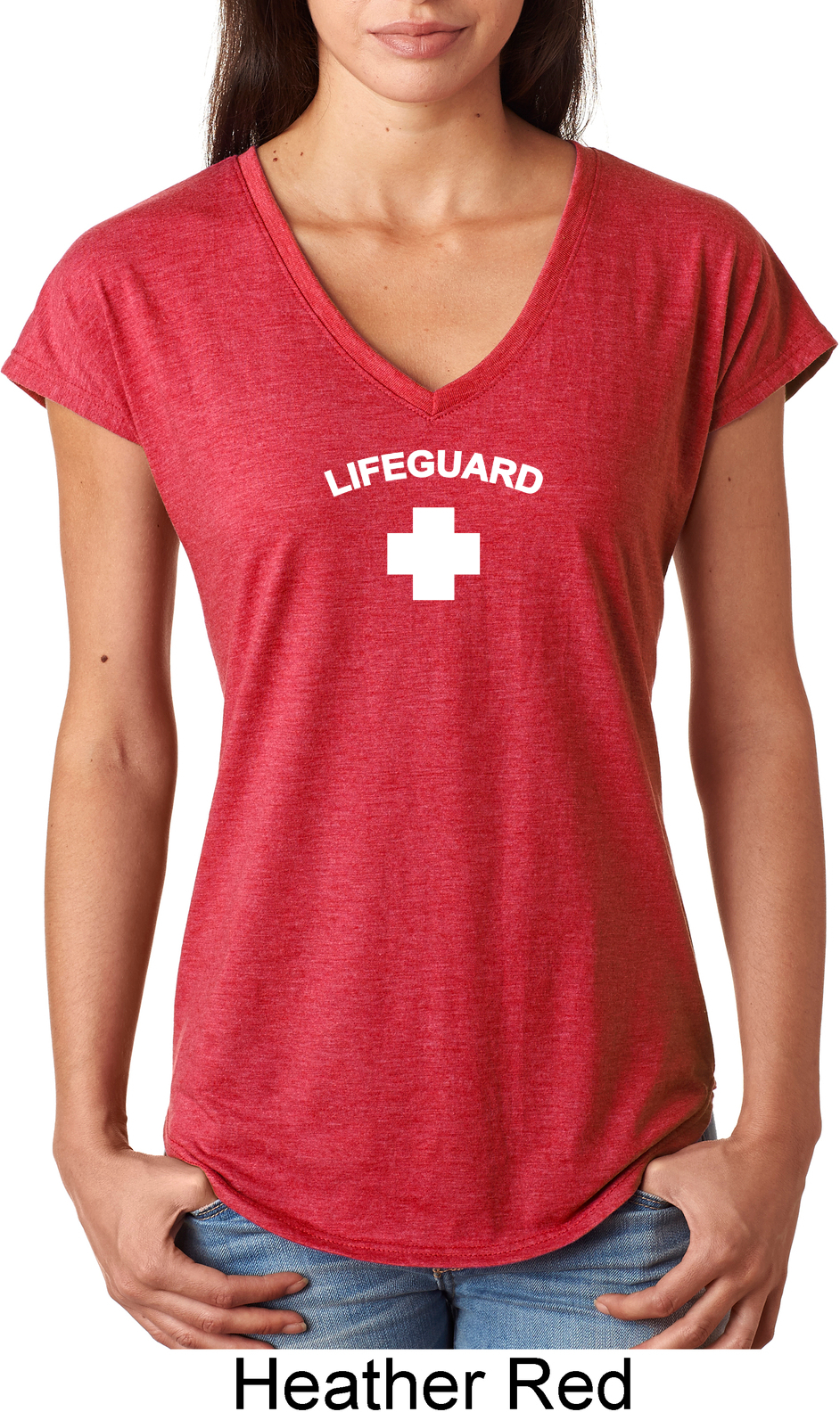 Lifeguard Ladies Tri Blend V-Neck Shirt - Lifeguard Ladies Shirts