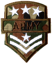 Mens "Army Patch" Olive Green T-shirt - Mens Clearance - Large