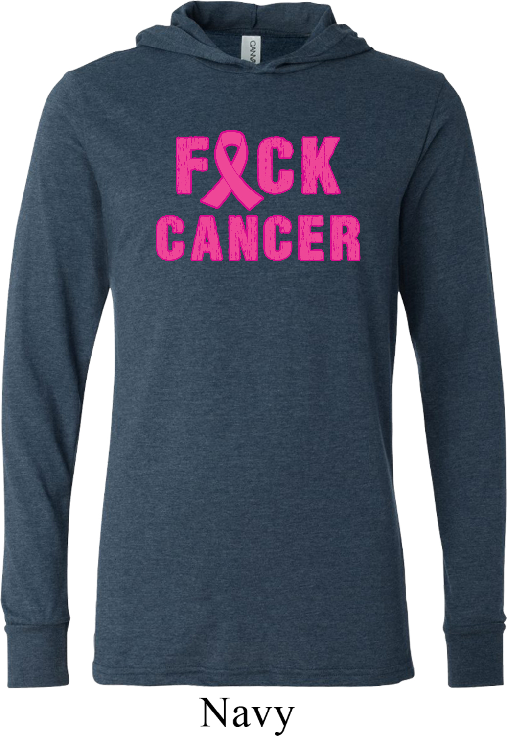Mens Breast Cancer Awareness Shirt F*CK Cancer Lightweight Hoodie Tee ...