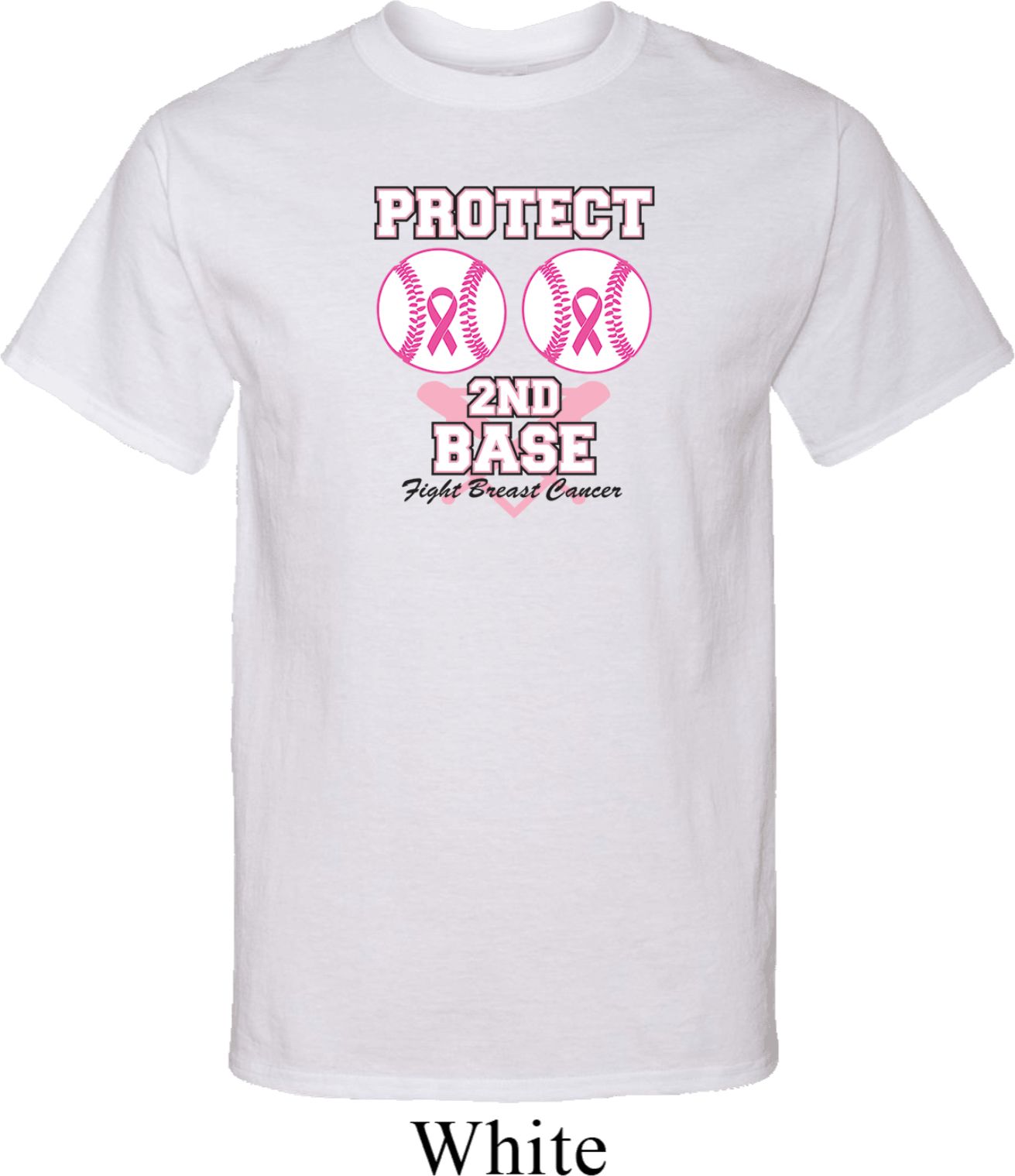 Mens Breast Cancer Awareness Shirt Protect 2nd Base Tall Tee T-Shirt ...