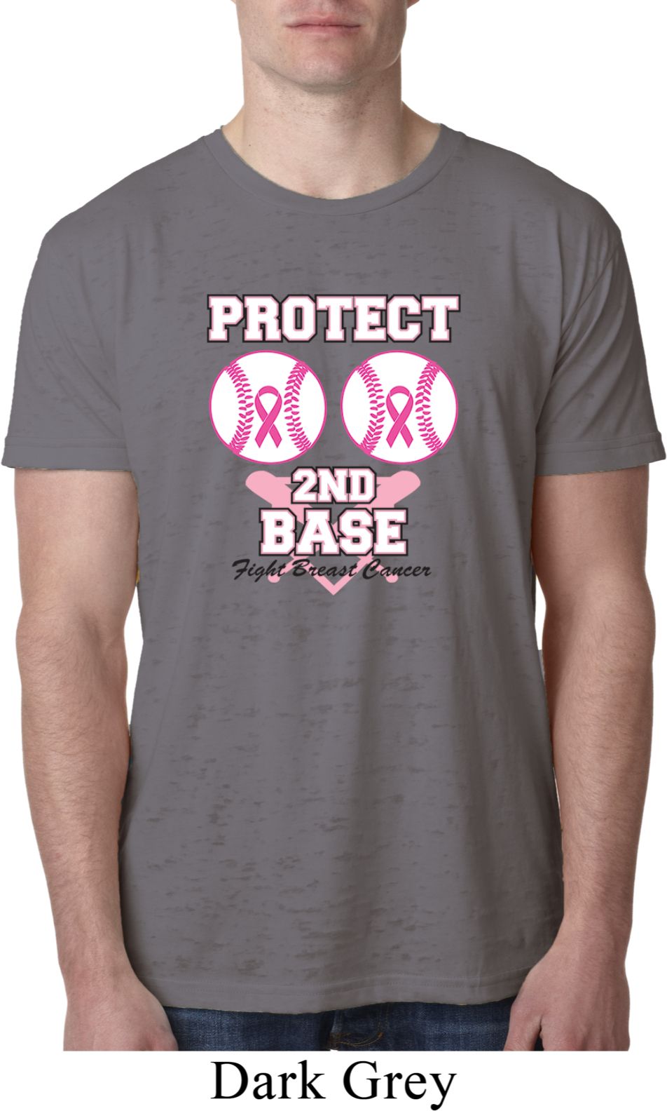 Mens Breast Cancer Shirt Protect 2nd Base Burnout Tee T-Shirt - Protect ...