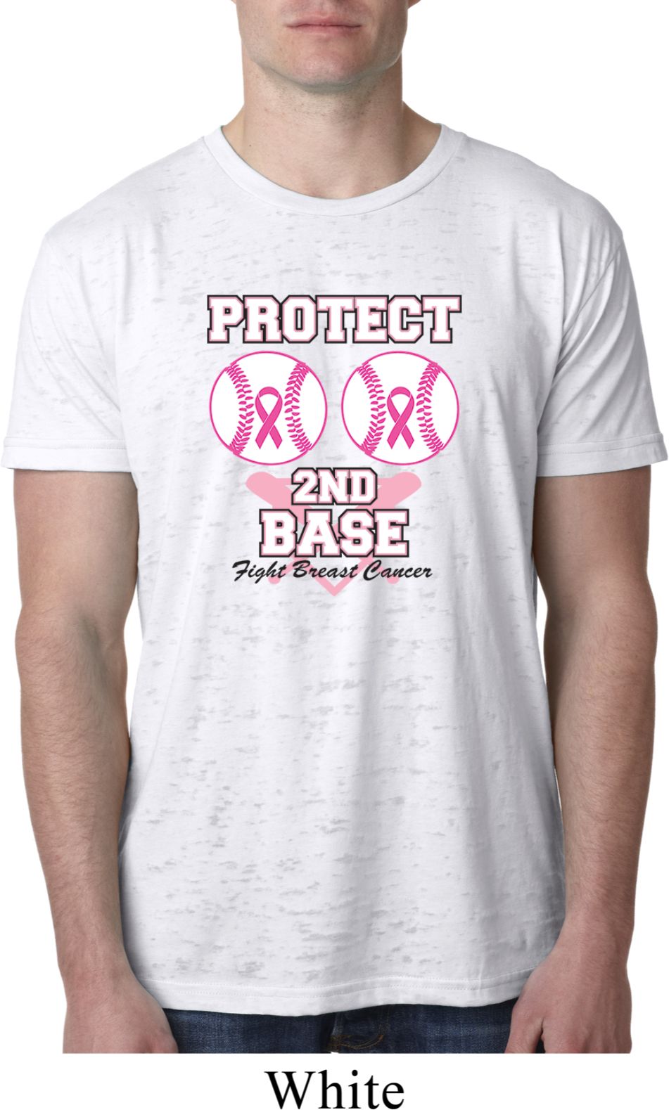 Mens Breast Cancer Shirt Protect 2nd Base Burnout Tee T-Shirt - Protect ...