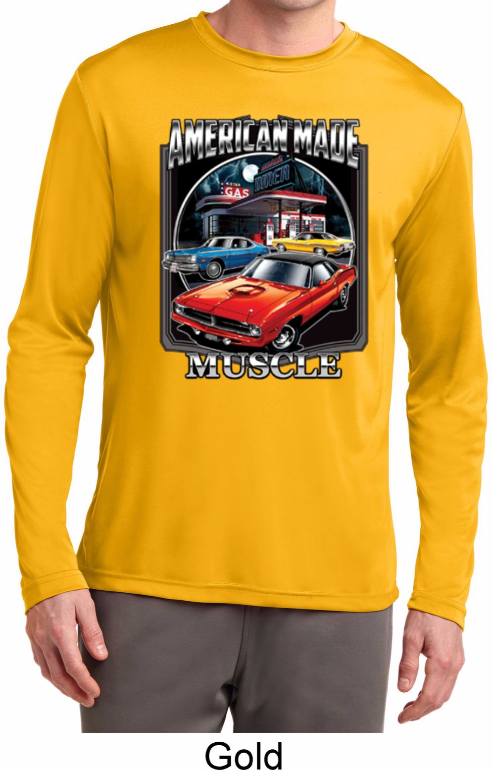 Mens Dodge Shirt Chrysler American Made Dry Wicking Long Sleeve Shirt ...
