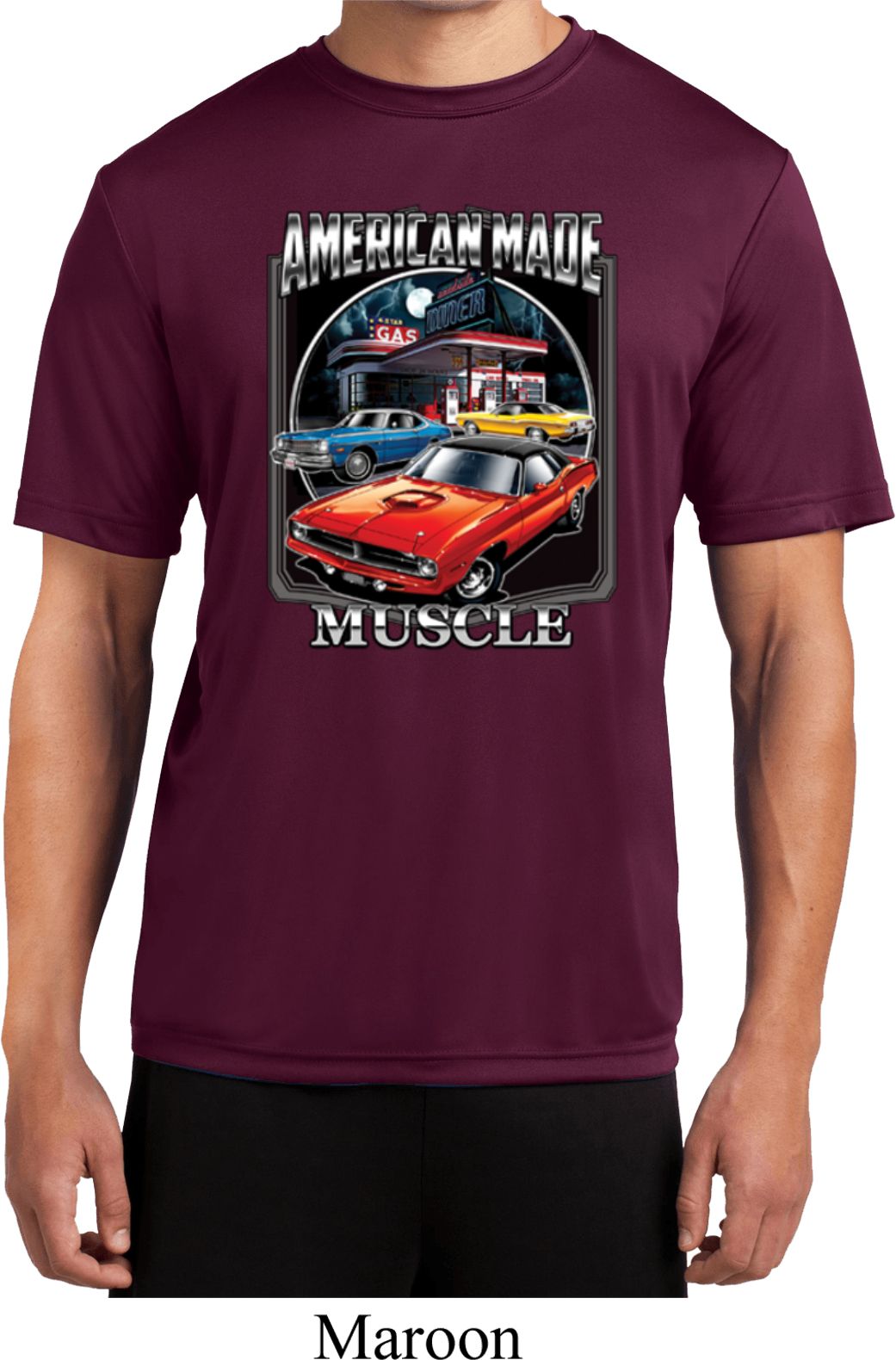 Mens Dodge Shirt Chrysler American Made Moisture Wicking Tee T-Shirt ...