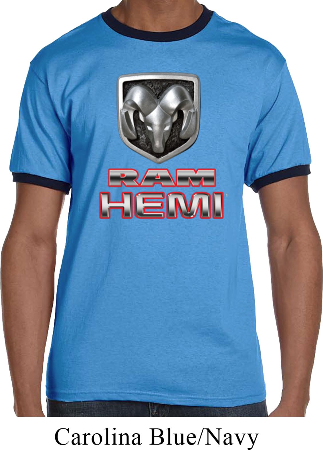 Mens Dodge Shirt Ram Hemi Logo Ringer Tee T-Shirt - Ram Hemi Logo Mens ...