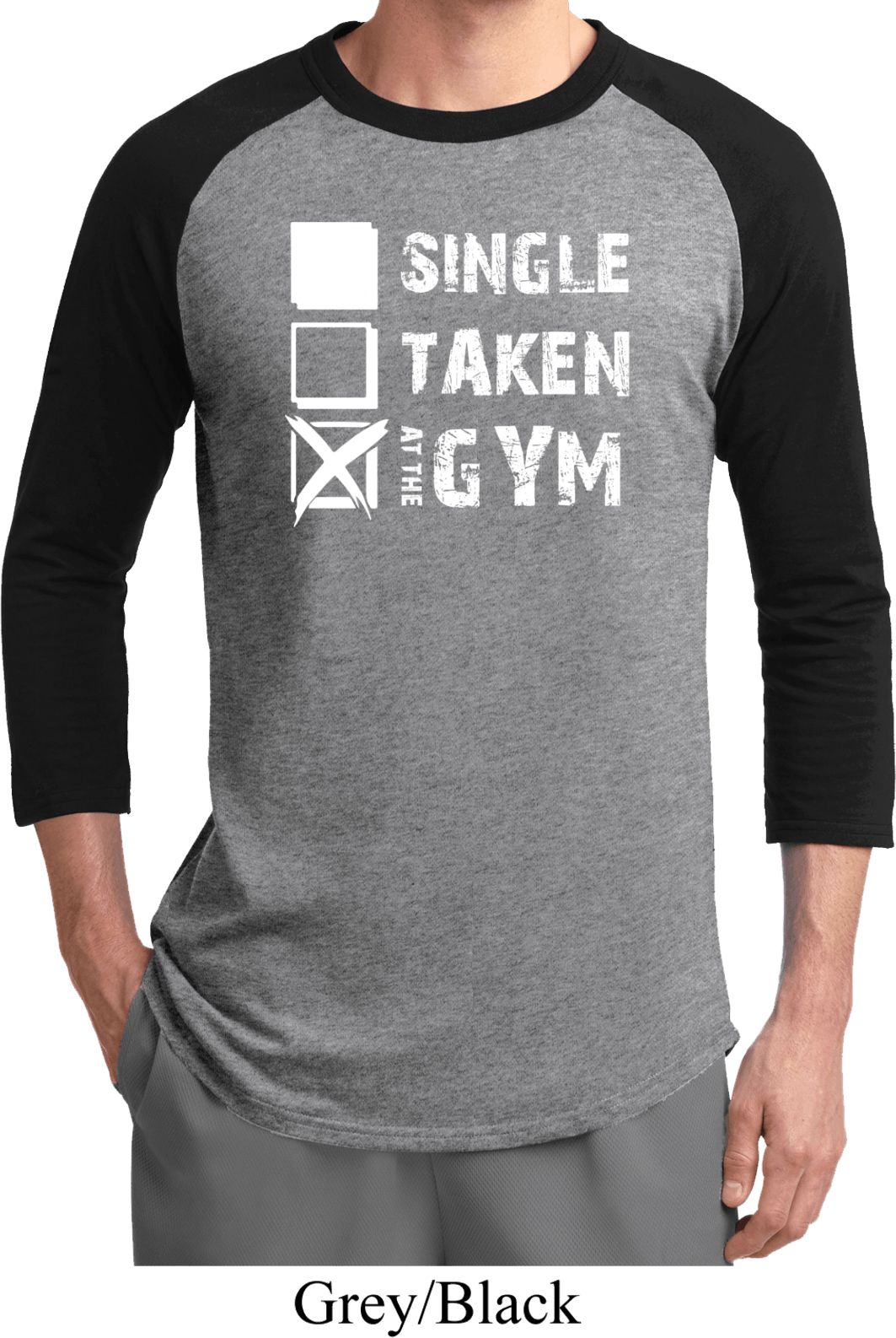 Mens Fitness Shirt Single Taken At The Gym Raglan Tee T-Shirt - Single ...