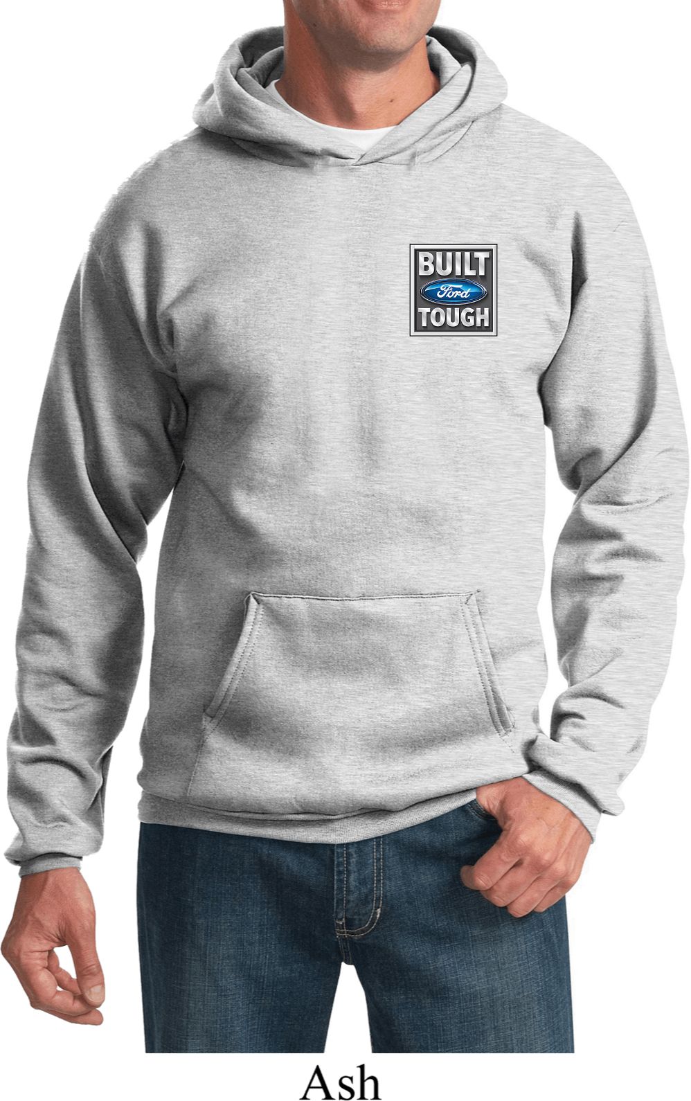 Mens Ford Hoodie Built Ford Tough Pocket Print Hoody - Built Ford Tough ...