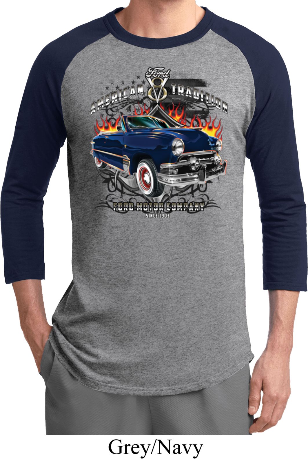 Mens Ford Shirt American Tradition Raglan Shirt - American Tradition ...