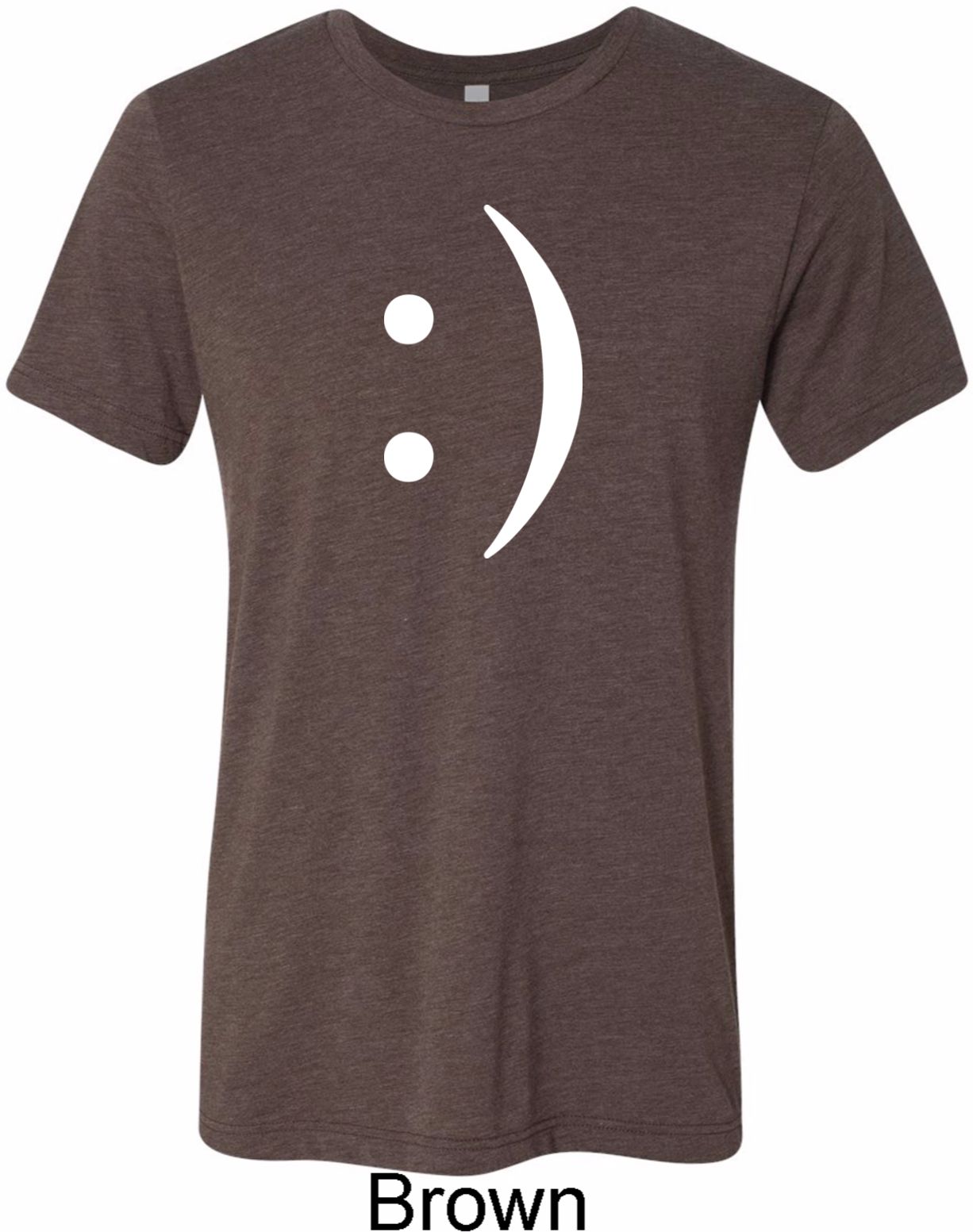 Mens Funny Shirt Smiley Chat Face Tri Blend Crewneck Tee T-Shirt ...