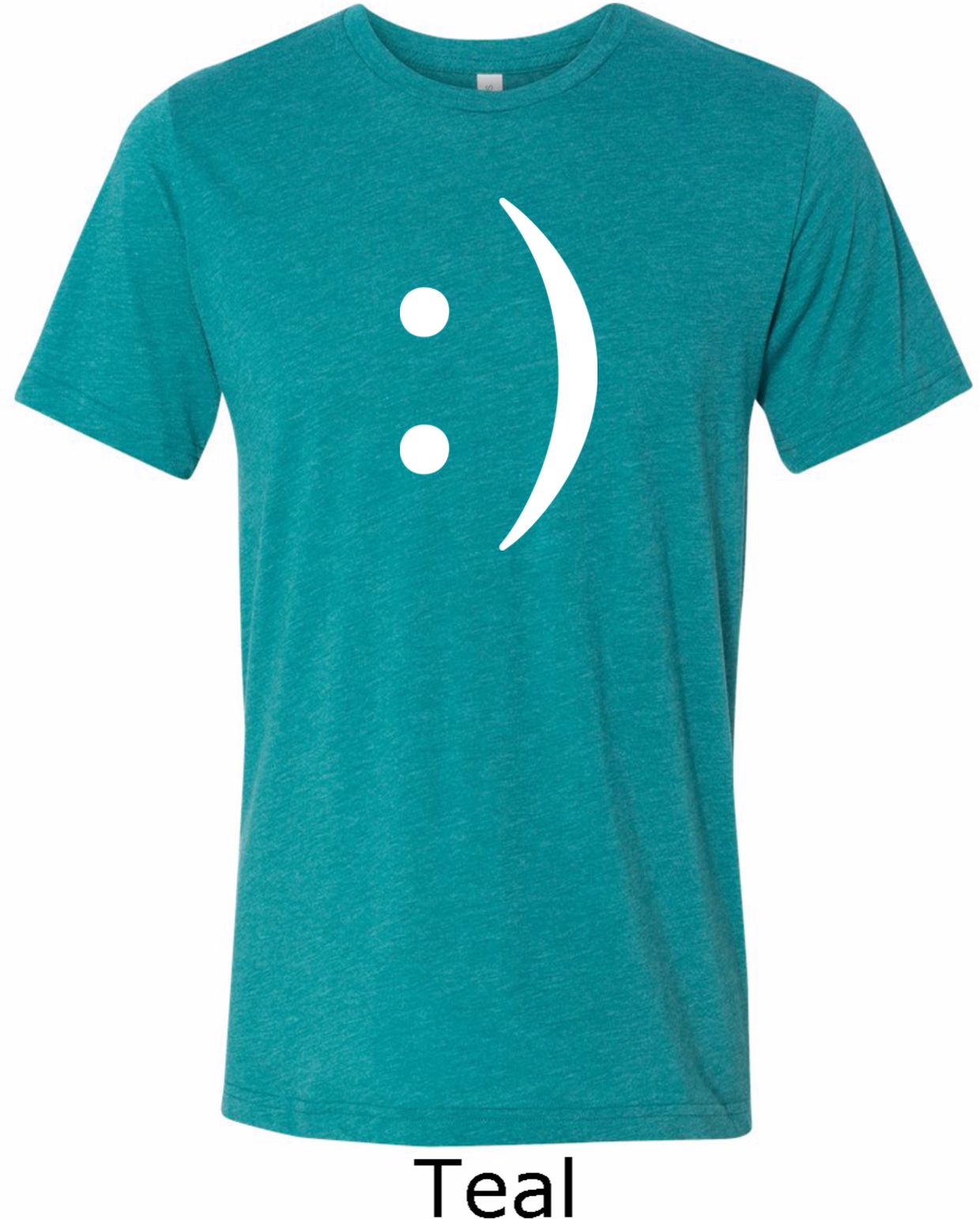 Mens Funny Shirt Smiley Chat Face Tri Blend Crewneck Tee T-Shirt ...
