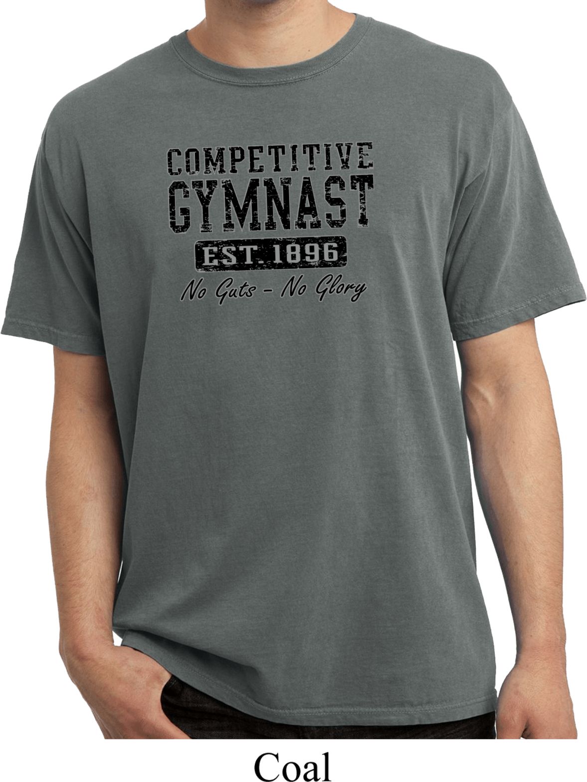 Mens Gymnastics Shirt Competitive Gymnast Pigment Dyed Tee T-Shirt ...