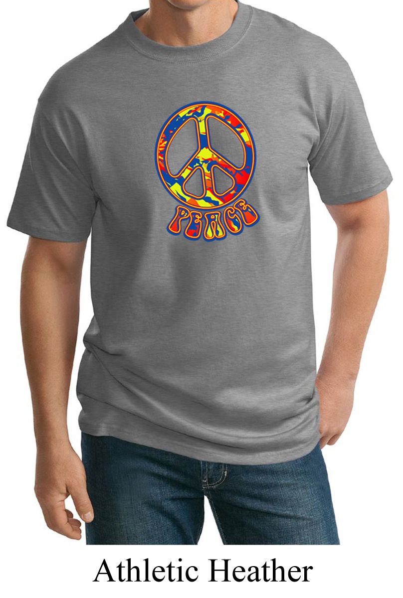 Mens Peace Shirt Funky Peace Tall Tee T-Shirt - Funky Peace Mens Shirts