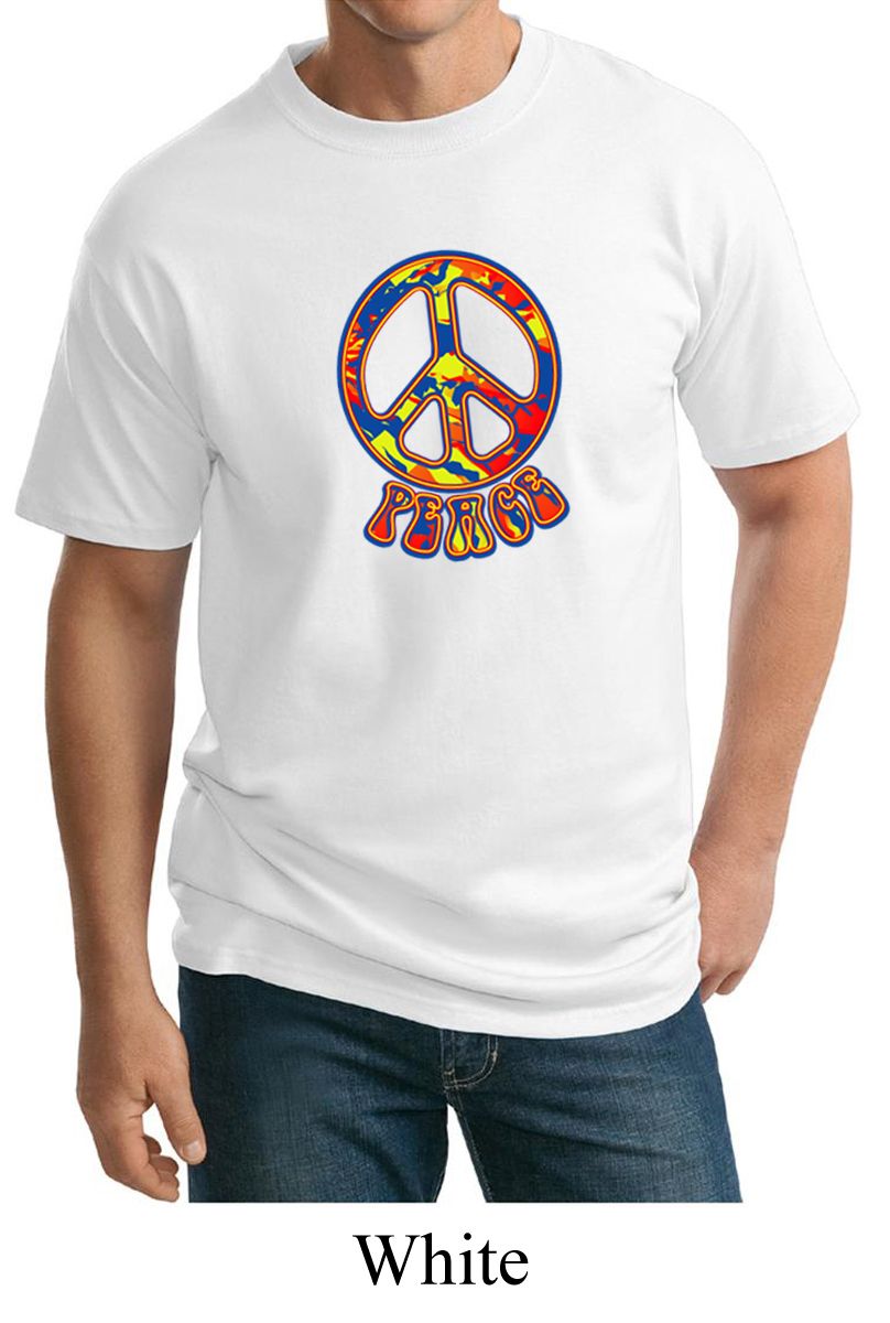 Mens Peace Shirt Funky Peace Tall Tee T-Shirt - Funky Peace Mens Shirts