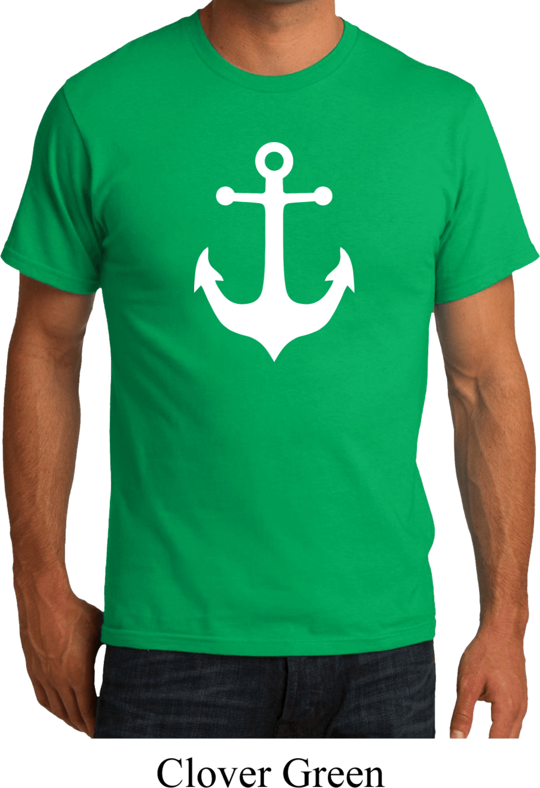 Mens Sailing Shirt White Anchor Organic Tee T-Shirt - White Anchor Mens ...
