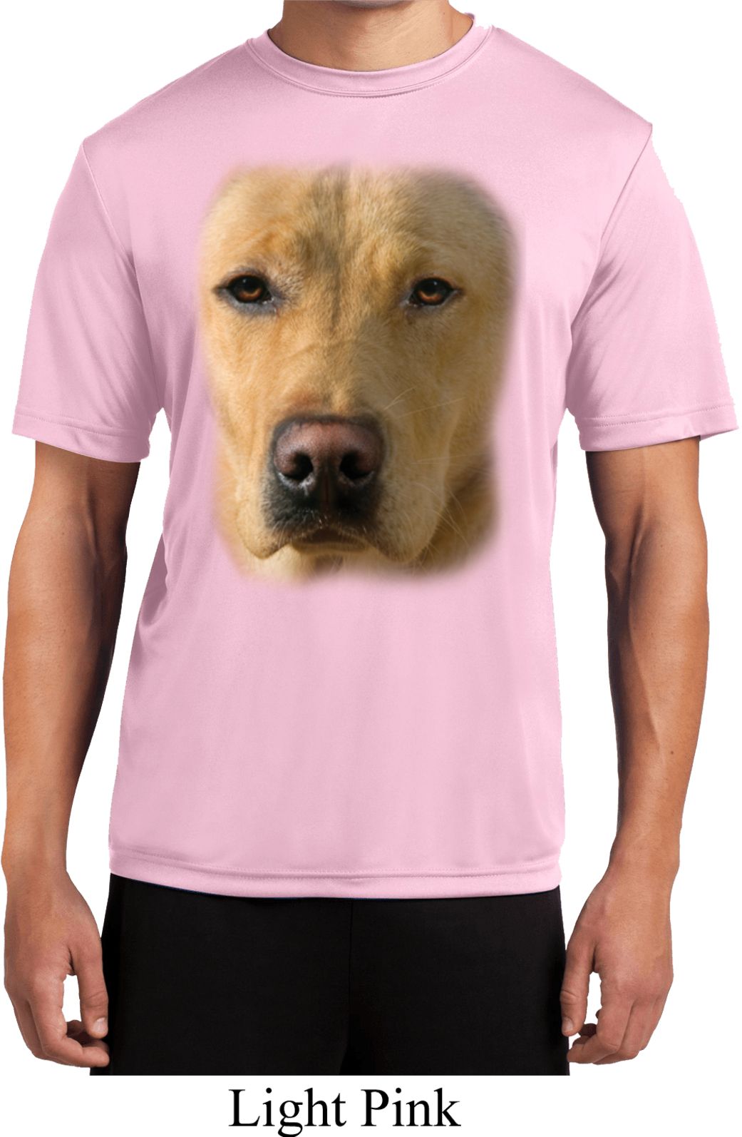 Mens Shirt Big Yellow Lab Face Moisture Wicking Tee T-Shirt - Big ...