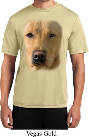 Mens Shirt Big Yellow Lab Face Moisture Wicking Tee T-Shirt - Big ...