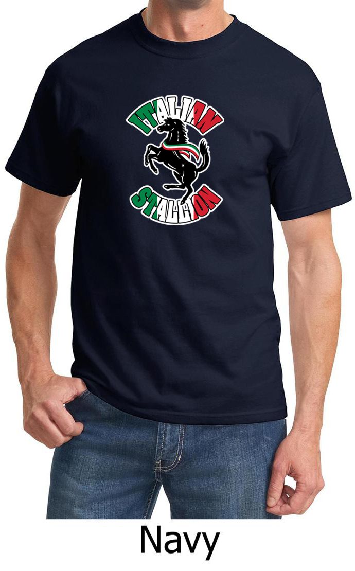 Mens Shirt Italian Stallion Tee T-Shirt - Italian Stallion Mens Shirts