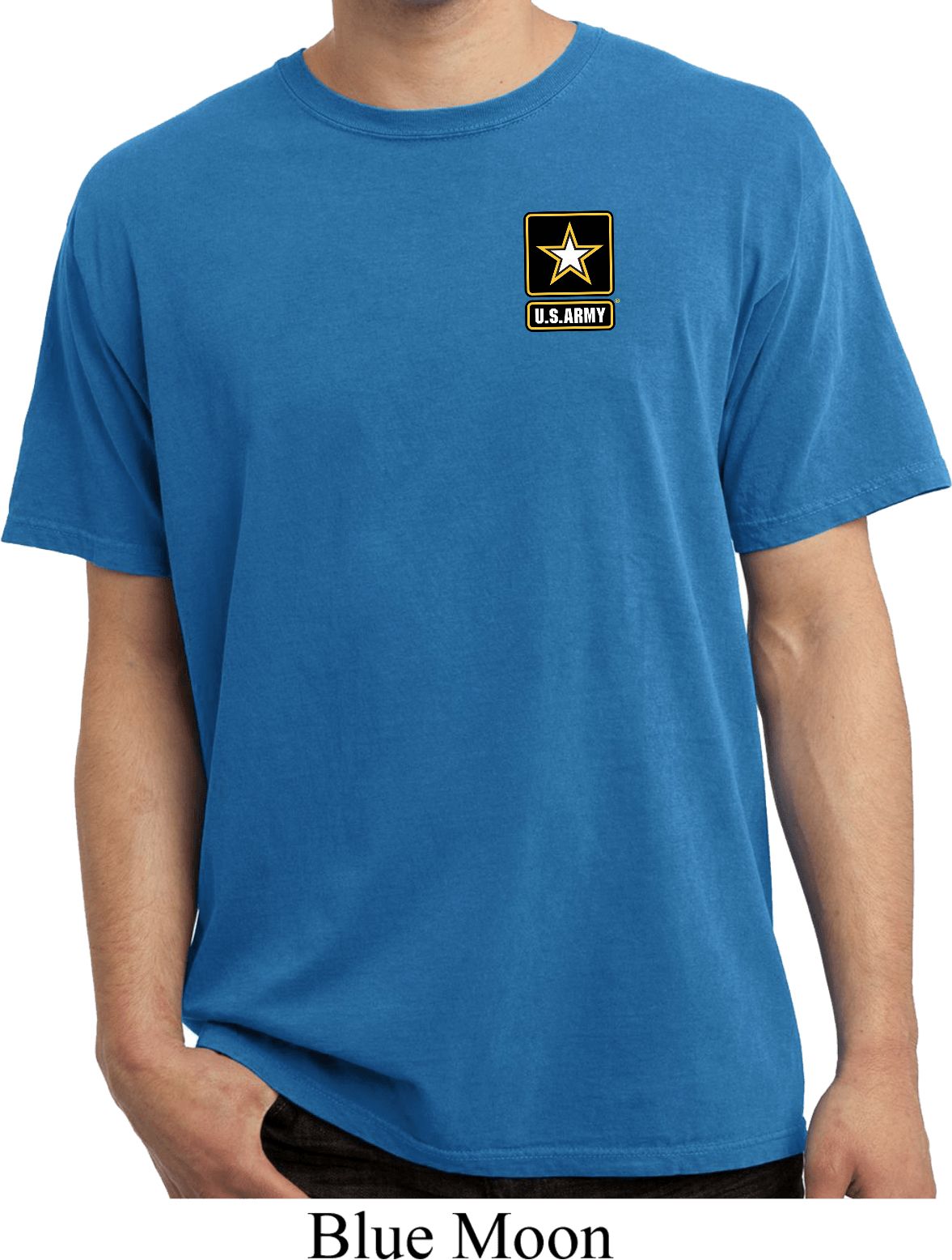 Mens US Army Pocket Print Pigment Dyed T-shirt - US Army Pocket Print ...