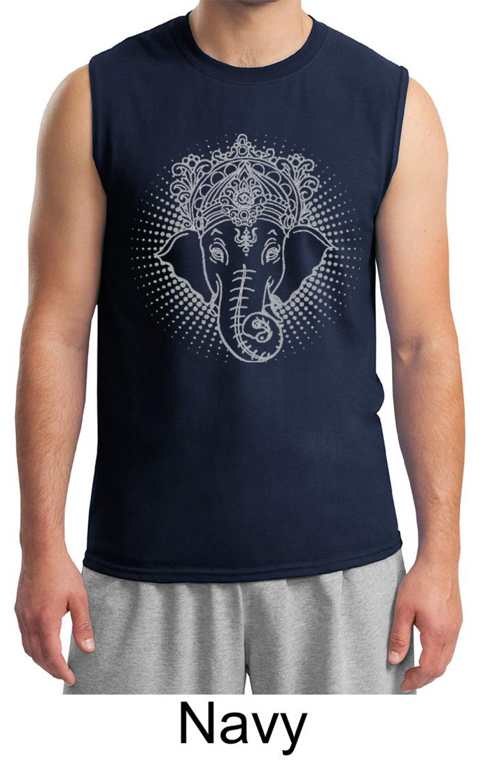 Mens Yoga Shirt Iconic Ganesha Muscle Tee T-Shirt - Iconic Ganesha Mens ...