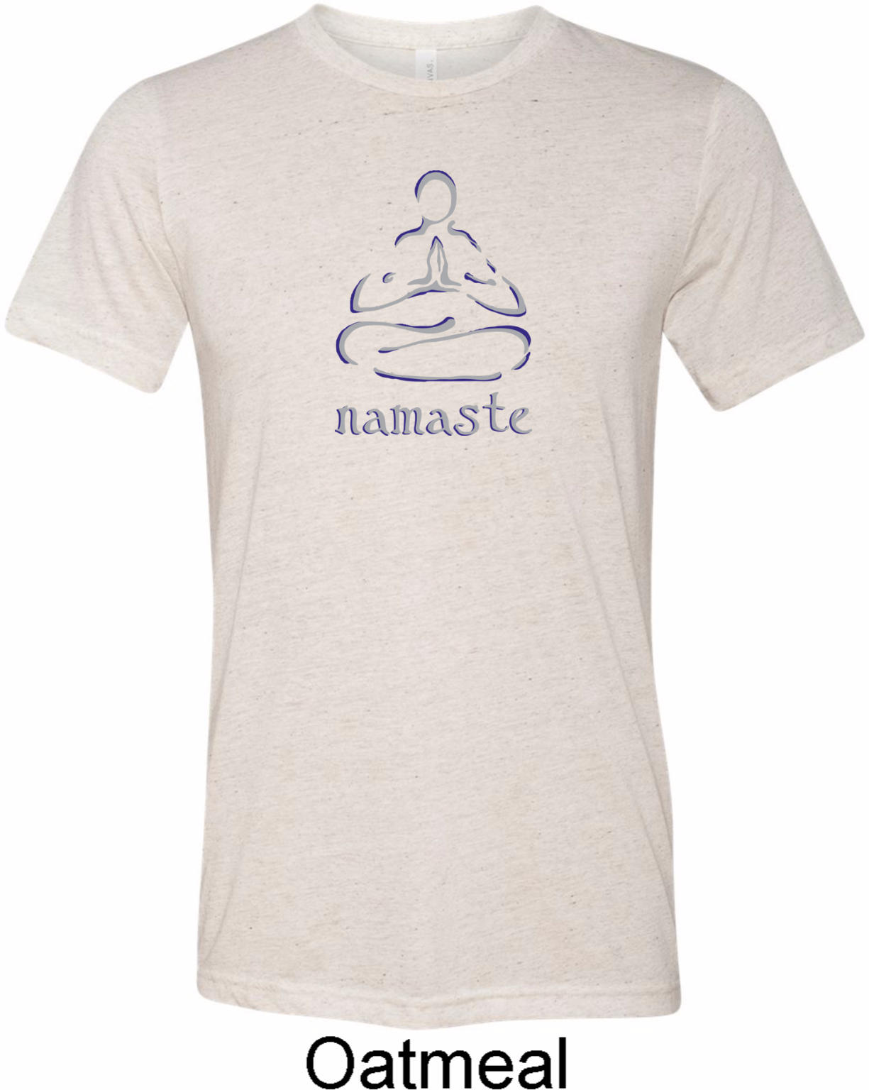 Mens Yoga Shirt Namaste Lotus Pose Tri Blend Crewneck Tee T-Shirt ...