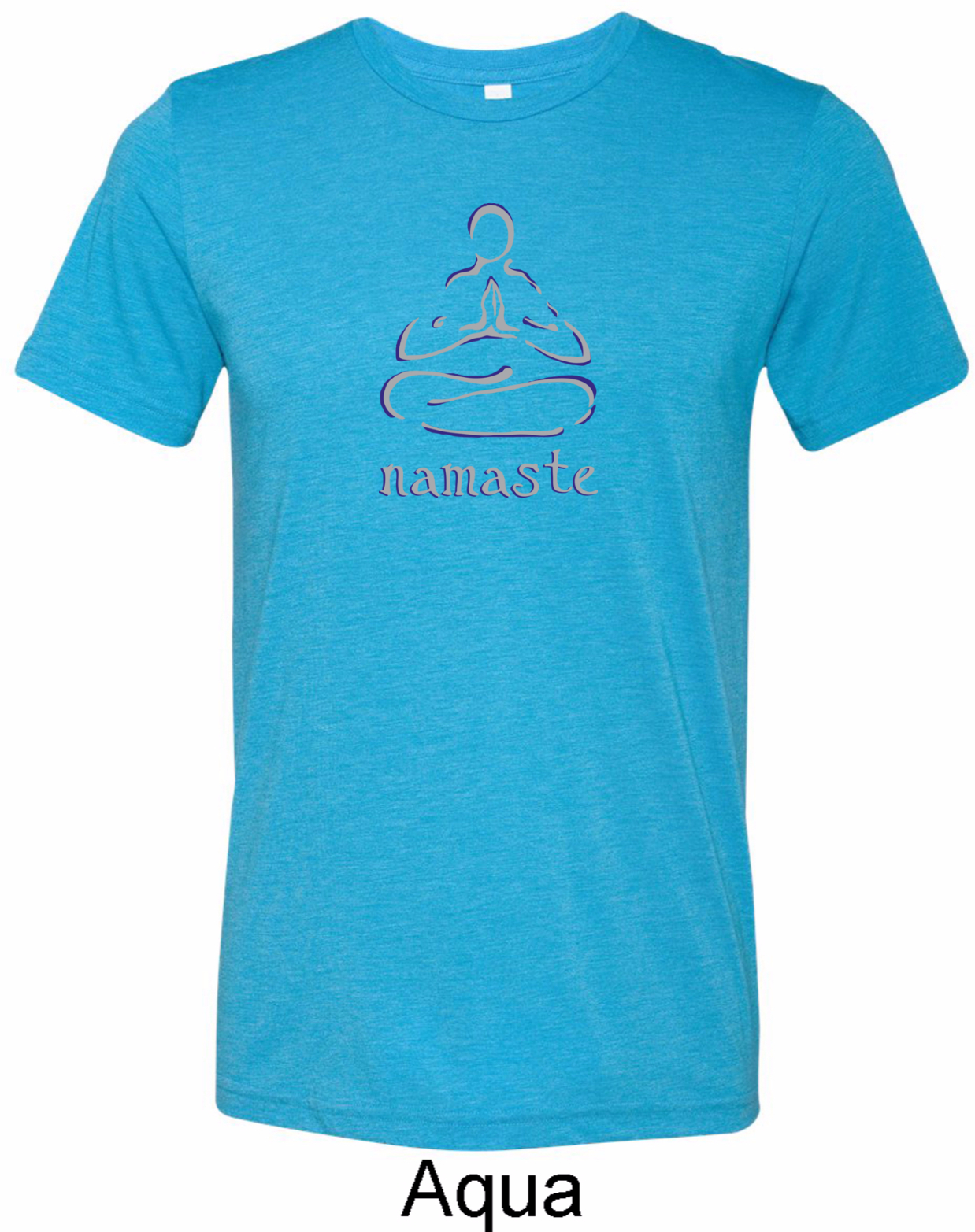Mens Yoga Shirt Namaste Lotus Pose Tri Blend Crewneck Tee T-Shirt ...