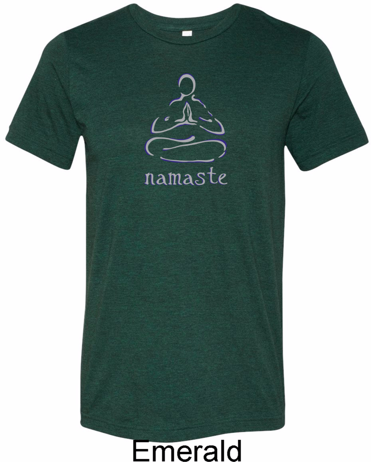 Mens Yoga Shirt Namaste Lotus Pose Tri Blend Crewneck Tee T-Shirt ...