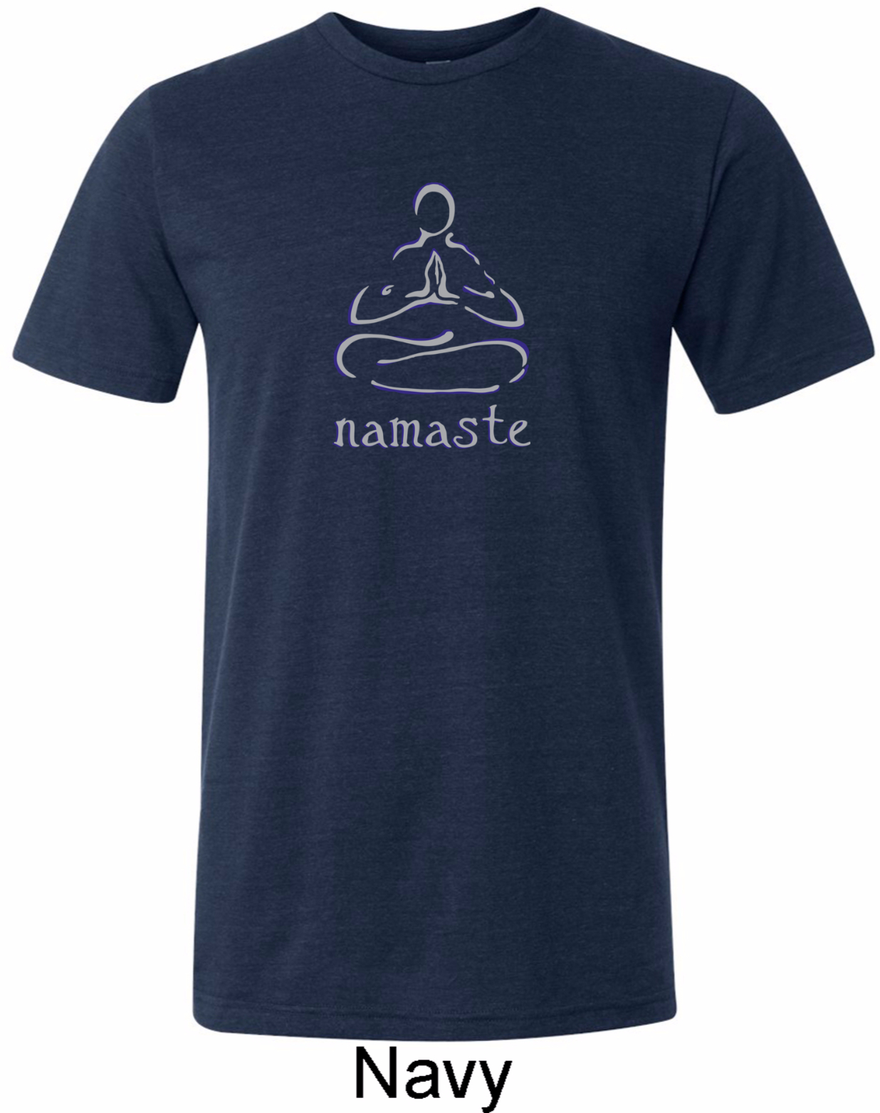 Mens Yoga Shirt Namaste Lotus Pose Tri Blend Crewneck Tee T-Shirt ...