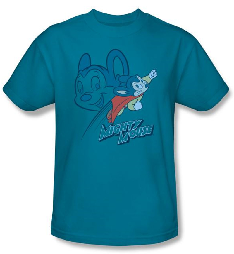 Mighty Mouse T-shirt - Double Mouse Youth Kids Turquoise Tee - Mighty ...
