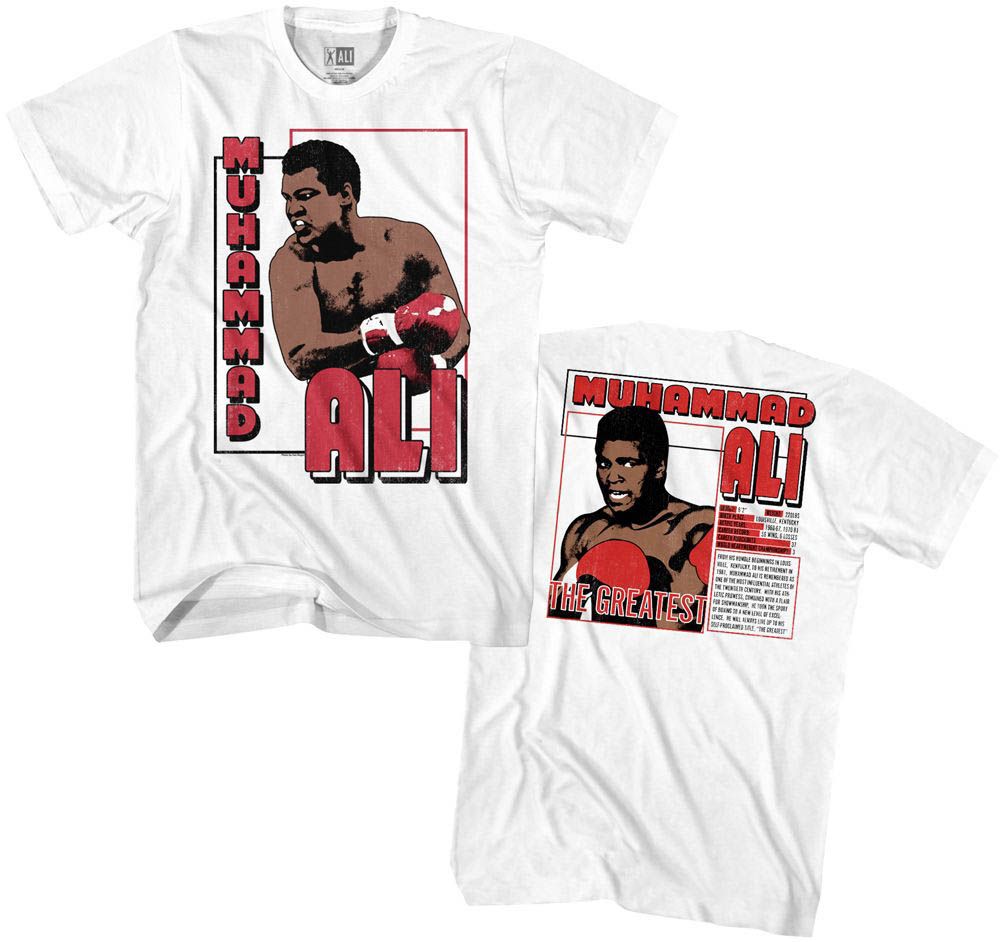Muhammad Ali Greatest White Tee - Front & Back Print - Muhammad Ali Shirts