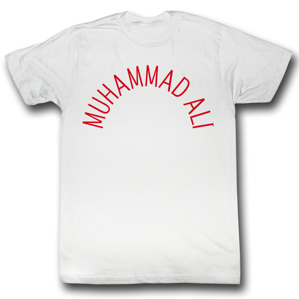 Muhammad Ali Shirt Arch Text Adult White Tee T-Shirt - Muhammad Ali Shirts