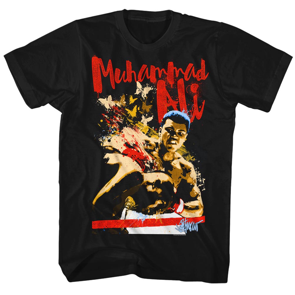 Muhammad Ali Shirt Butterfly Bee Black T-Shirt - Muhammad Ali Shirts