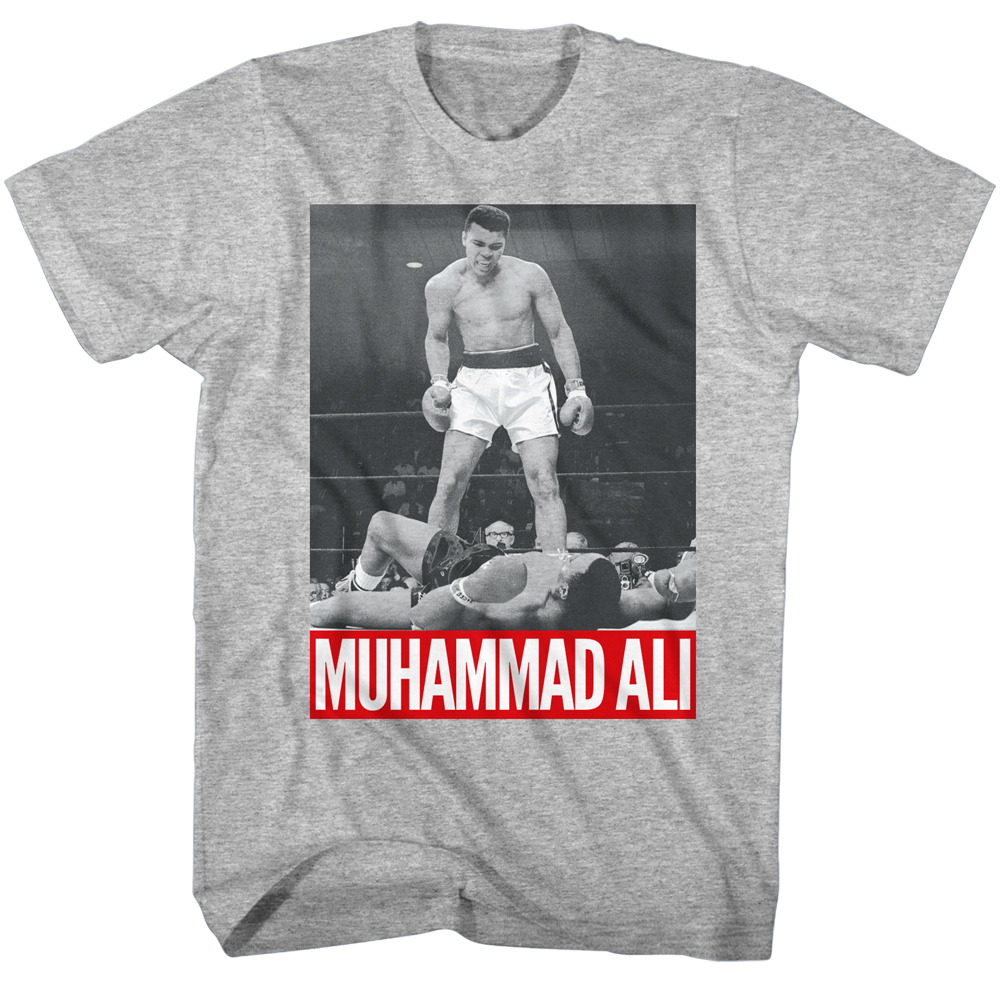 Muhammad Ali Shirt Over Liston Athletic Heather T-Shirt - Muhammad Ali ...
