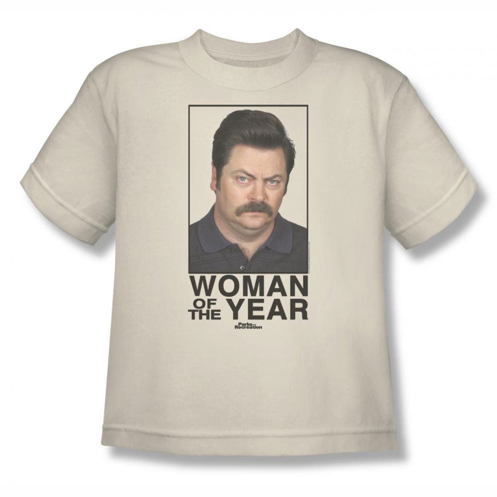Parks And Recreation Shirt Kids Woman Of The Year Cream T-Shirt - Parks ...