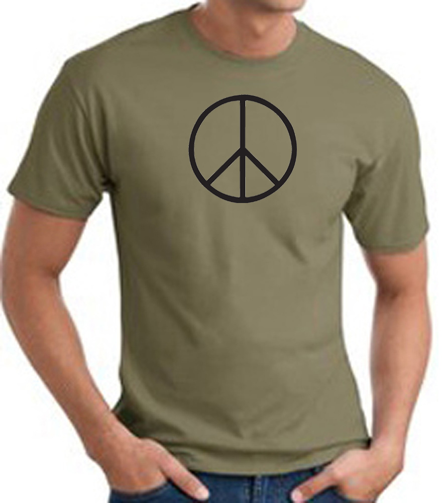 Peace Sign Shirt Basic Peace Black Print Tee Army Green - Basic Peace T ...