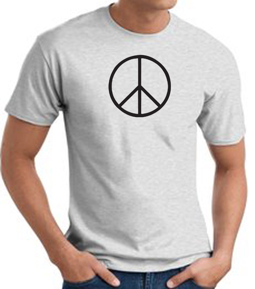 Peace Sign Shirt Basic Peace Black Print Tee Ash - Basic Peace T-shirts