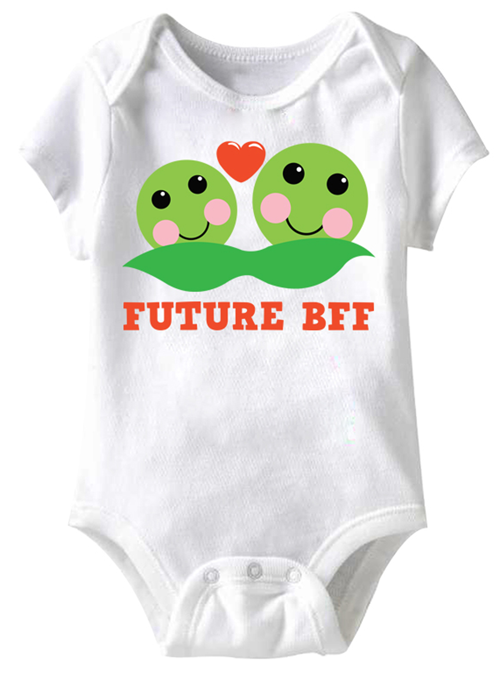 Peas Future BFF Funny Baby Romper White Infant Babies Creeper - Funny ...
