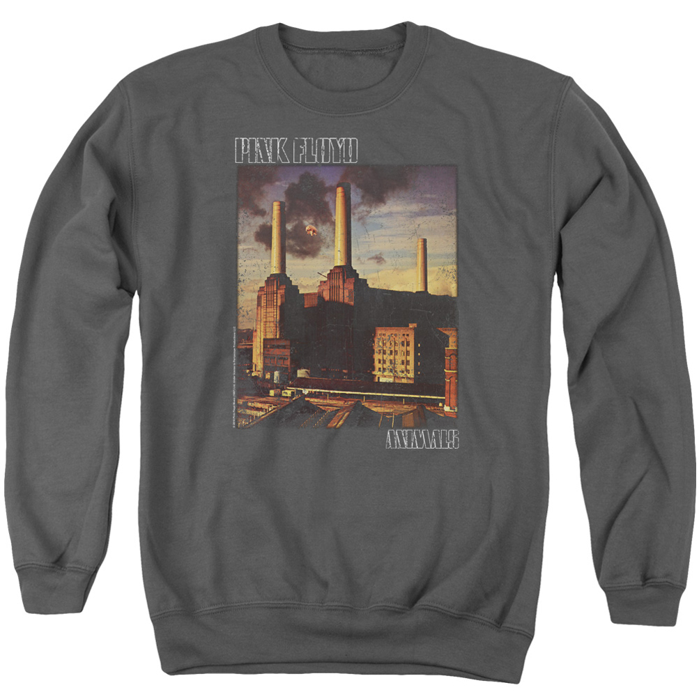 Pink Floyd Sweatshirt Faded Animals Adult Charcoal Sweat Shirt - Pink ...